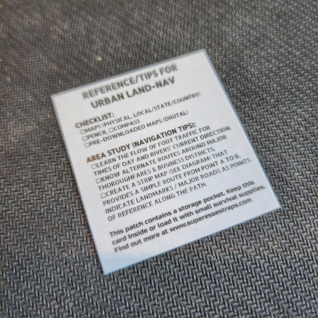 Storage Pocket Patch - Urban Land-Nav w/ Strip Map Diagram and ...