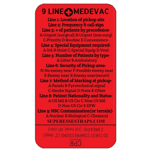 9 Line MedEvac Decal - U.S. Military Truncated Medical Evacuation ...