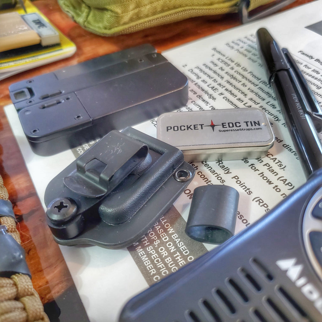 EDC Pocket Tin: Emergency Metal Can in Kydex Sheath with Survival Kit ...