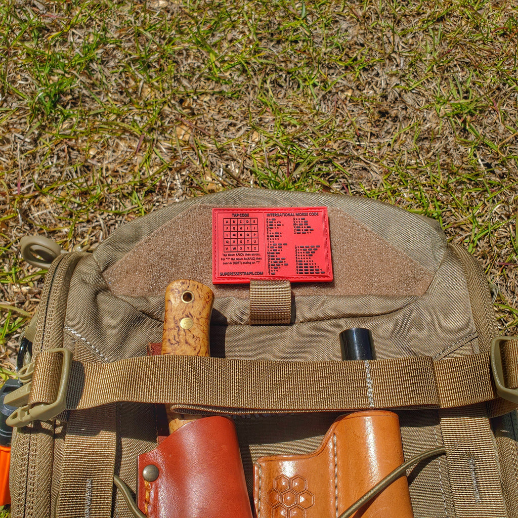 Storage Pocket Patch: Morse and Tap Code – Superesse Straps LLC
