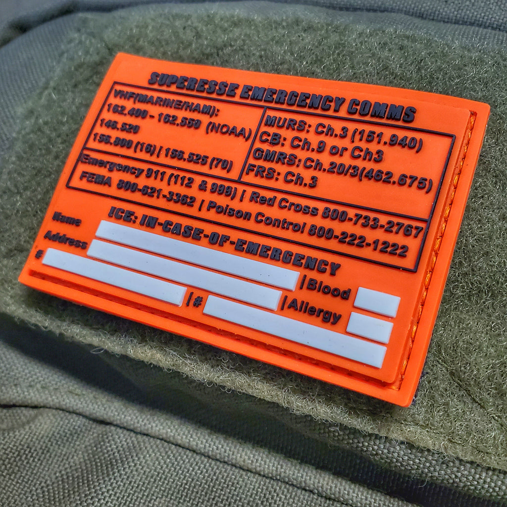 Storage Pocket Patch: Emergency Comms with Radio Frequency/Channel and ...