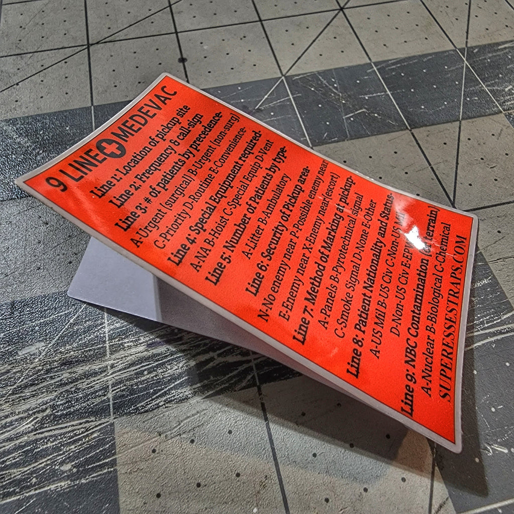 9 Line MedEvac Decal - U.S. Military Truncated Medical Evacuation ...