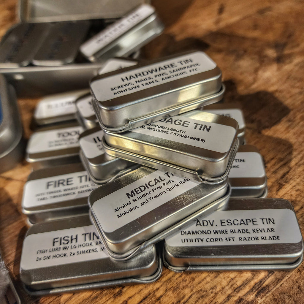 EDC Pocket Tin: Emergency Metal Can in Kydex Sheath with Survival Kit ...