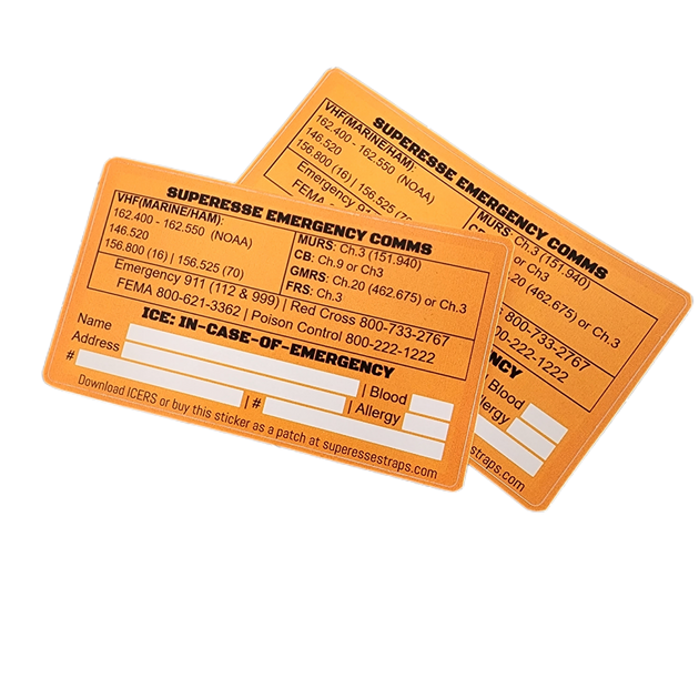 Emergency Comms & ICE Decal - Radio Frequency/Channel and Telephone ...