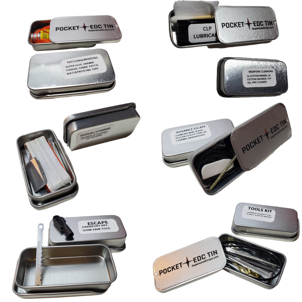 EDC Pocket Tin: Emergency Metal Can in Kydex Sheath with Survival Kit ...