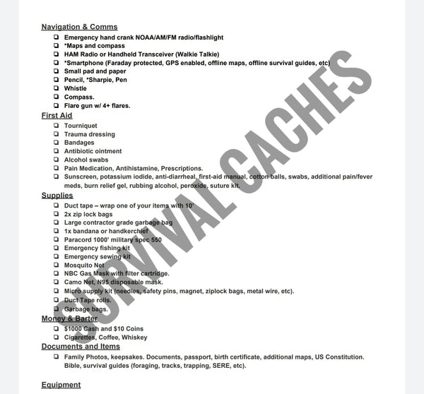Survival Caches - SHTF Deployment Guide – Superesse Straps LLC