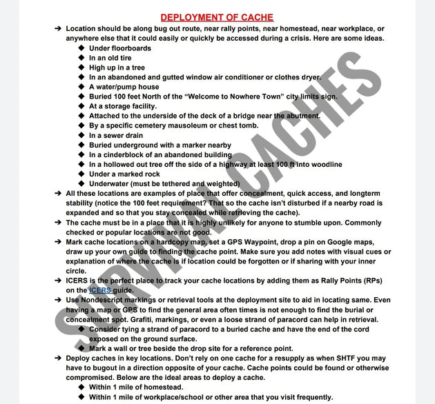 Survival Caches - SHTF Deployment & Logistics Guide [PDF] – Superesse ...