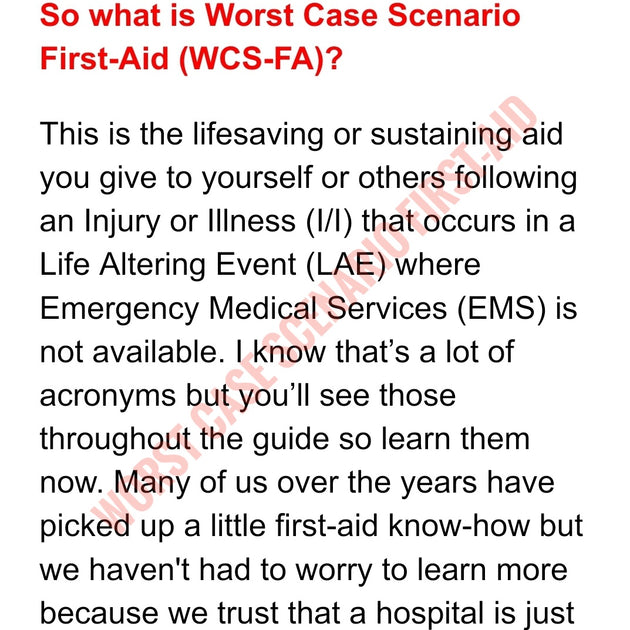 Worst Case Scenario First-Aid - Disaster and Wilderness Medical ...